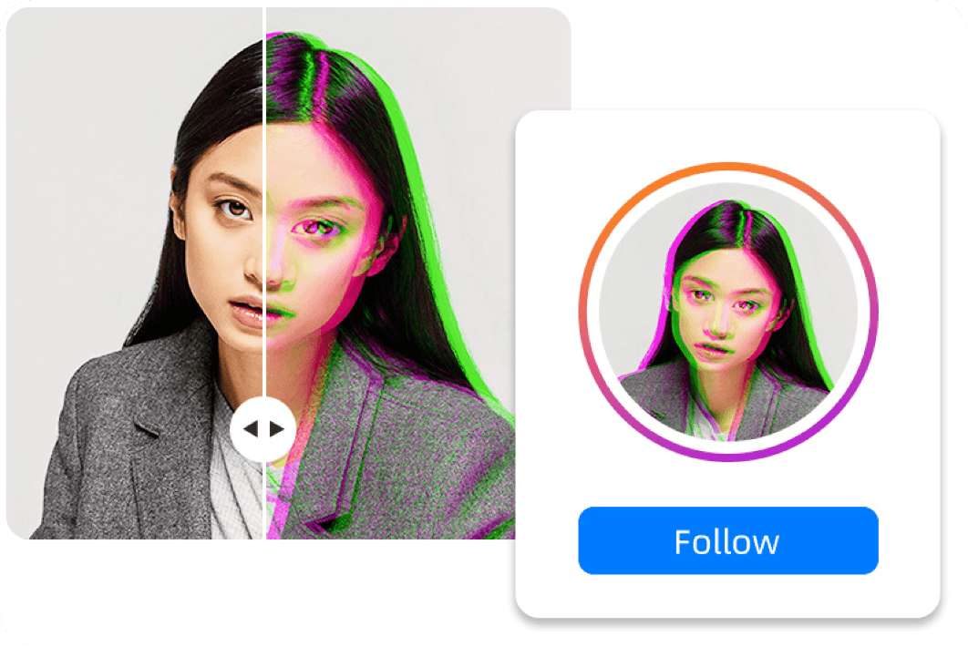 Add Glitch Effect to Image Online Free | Picsman